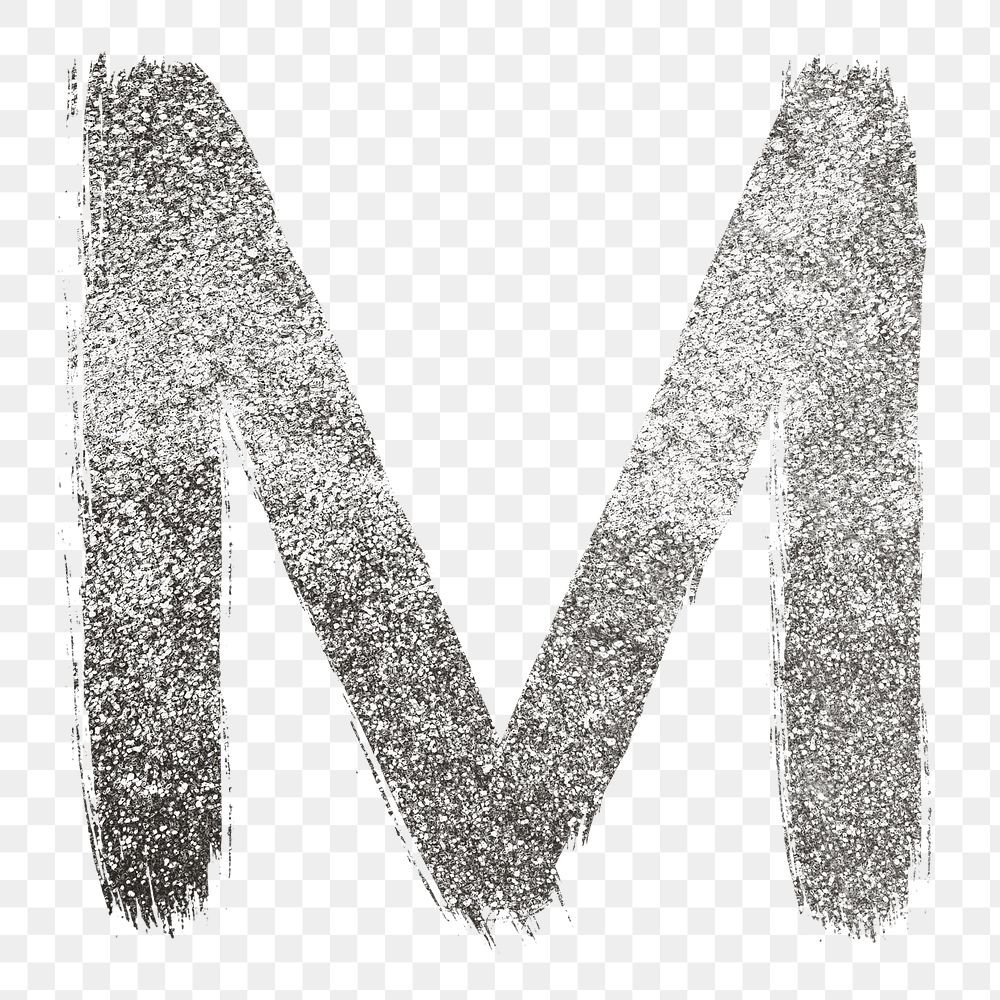Letter m png silver glitter | Free PNG Sticker - rawpixel