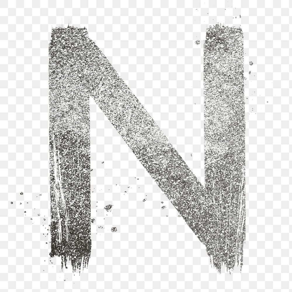 Letter n png silver glitter | Free PNG Sticker - rawpixel