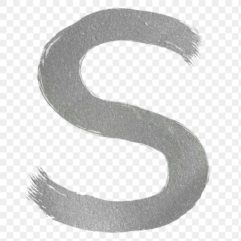 Transparent letter s silver brush | Free PNG Sticker - rawpixel
