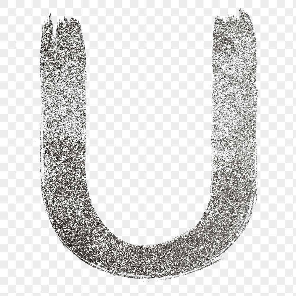 Letter u png silver glitter | Free PNG Sticker - rawpixel