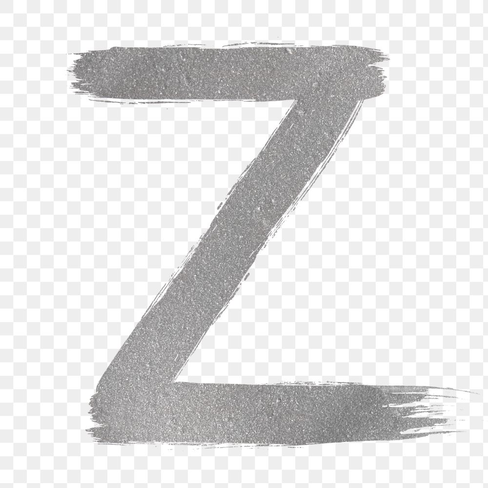 Transparent letter z silver brush | Free PNG Sticker - rawpixel