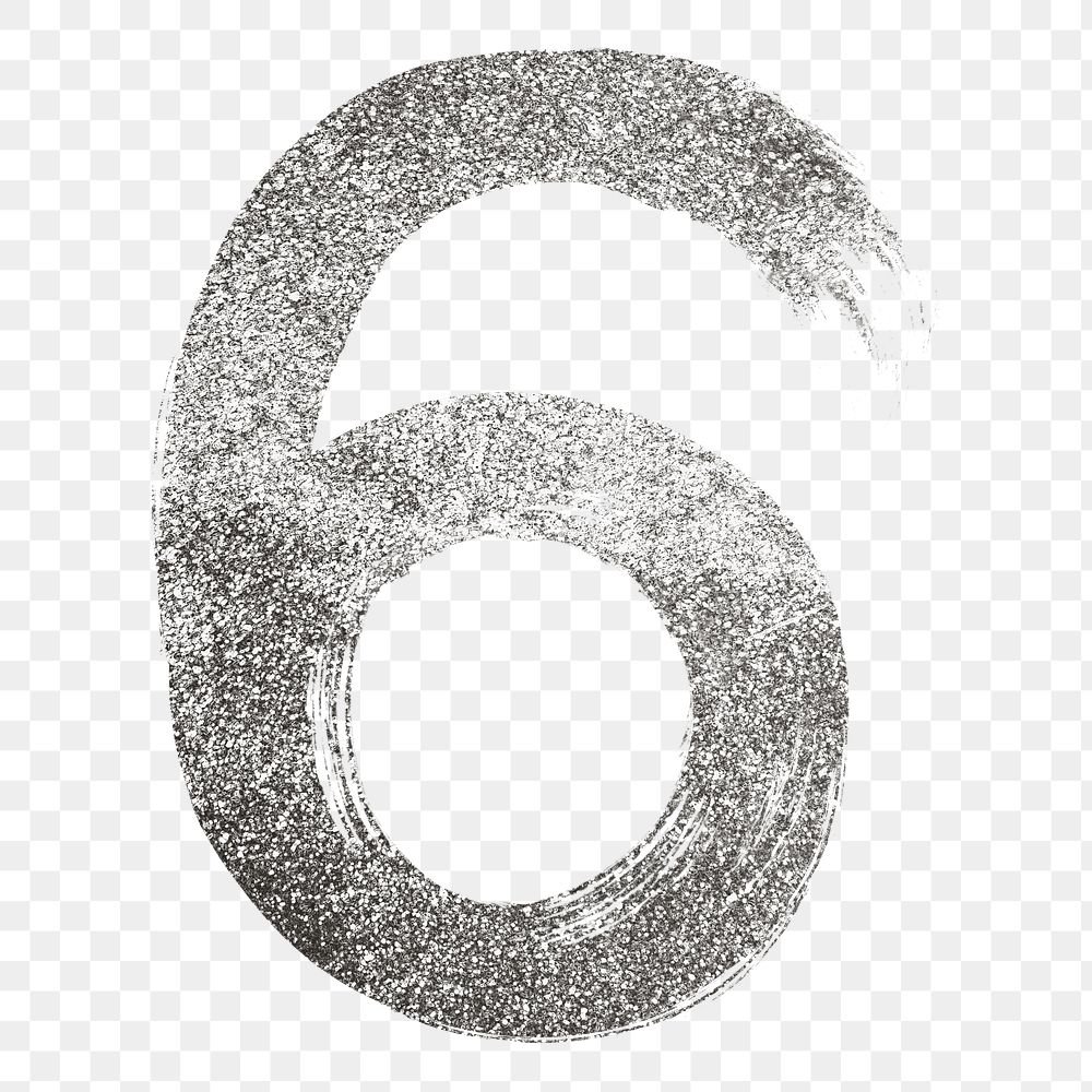 Glitter Silver Number 6 Typography Transparent PNG Images | Free Photos ...