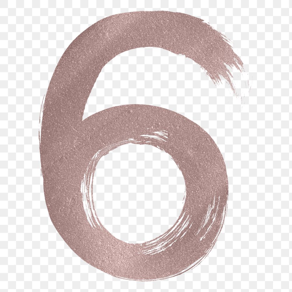 Number 6 png brush stroke | Free PNG Sticker - rawpixel