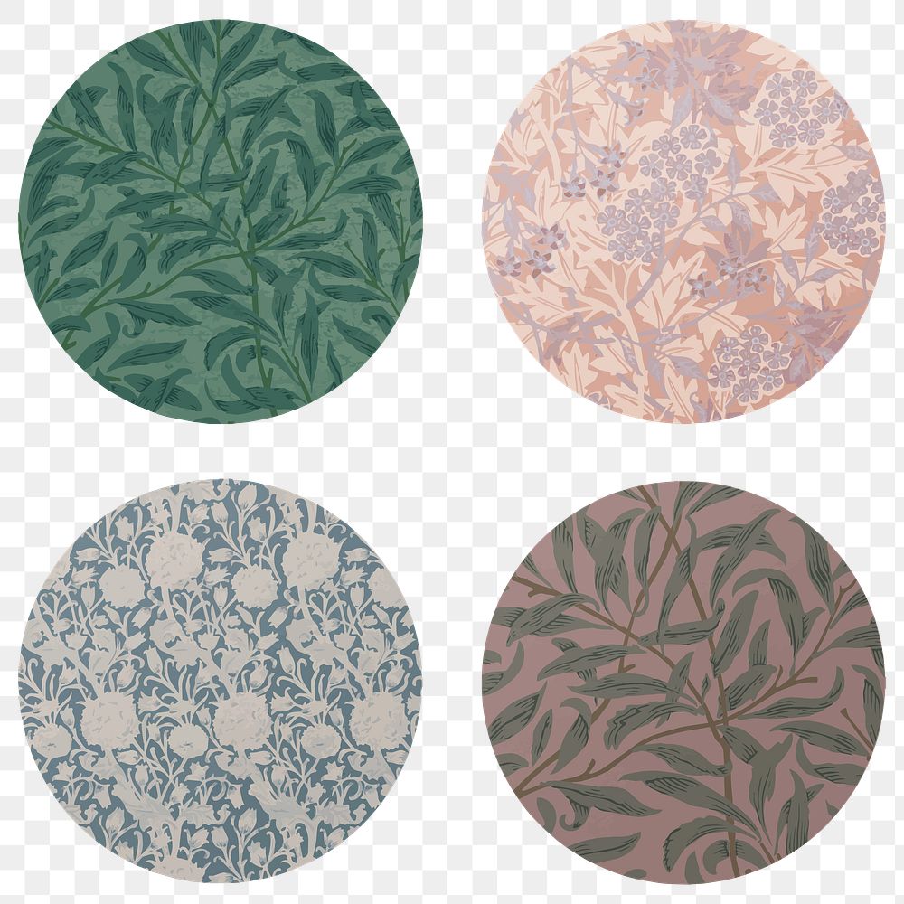 PNG William Morris round sticker | Premium PNG - rawpixel