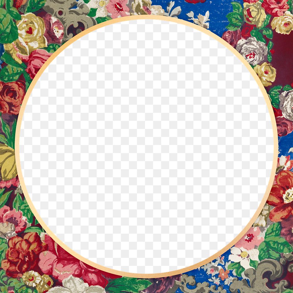 Colorful floral pattern frame png | Free PNG - rawpixel