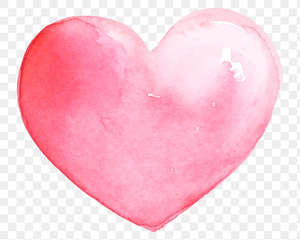 Watercolor pink heart sticker png | Premium PNG Sticker - rawpixel