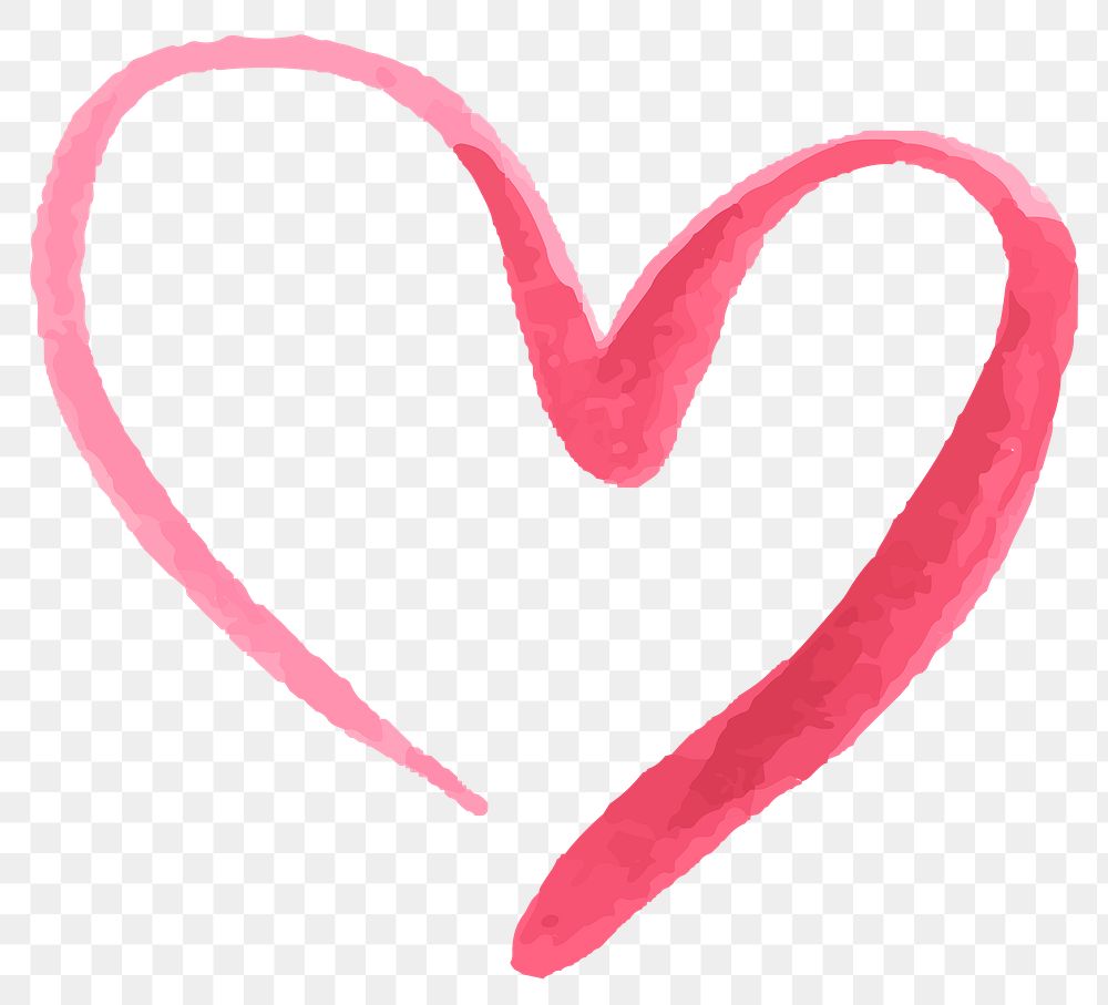 Watercolor pink heart sticker png | Premium PNG Sticker - rawpixel