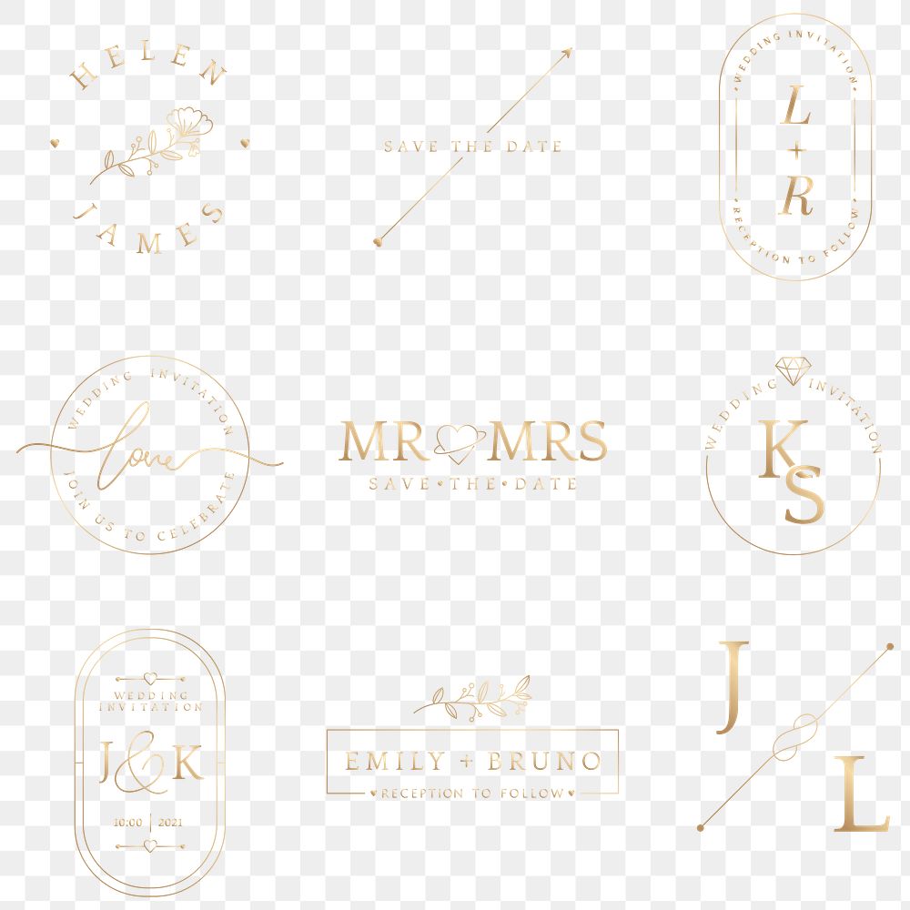Png gold wedding invitation badges | Premium PNG - rawpixel