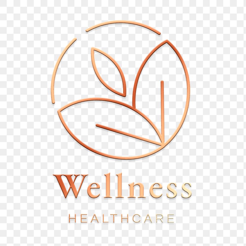 Logo png in gold for health | Free PNG Sticker - rawpixel