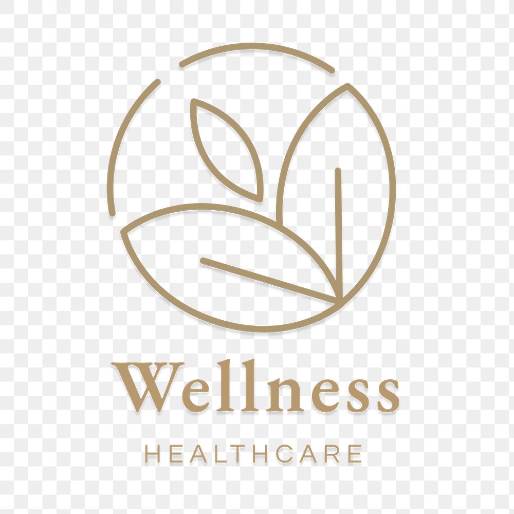 Logo png in gold for health | Free PNG Sticker - rawpixel