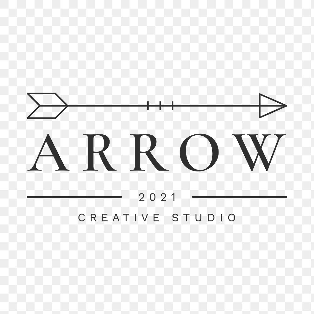 Simple png logo, black arrow | Free PNG Sticker - rawpixel