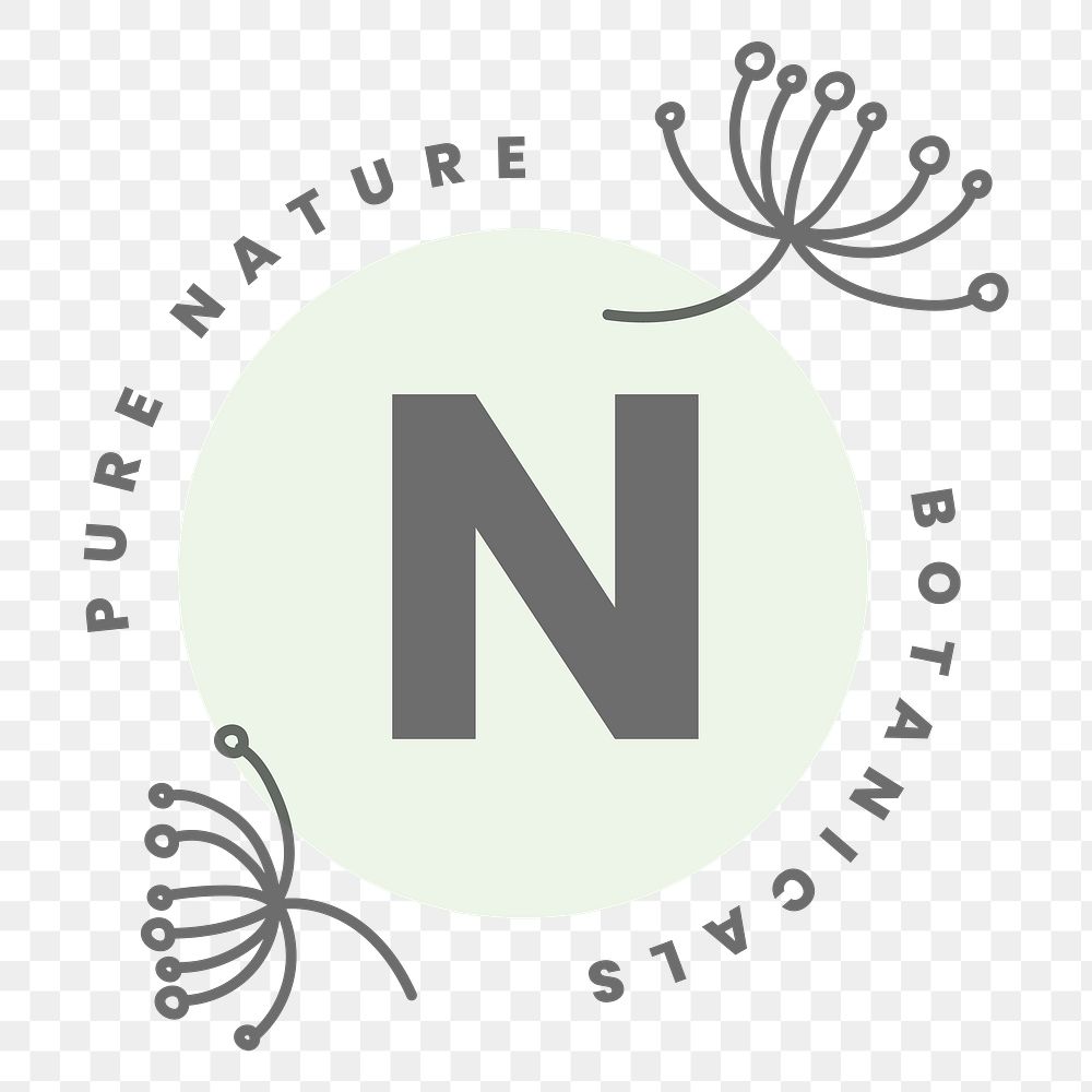 Minimal botanical logo png badge, | Free PNG Sticker - rawpixel