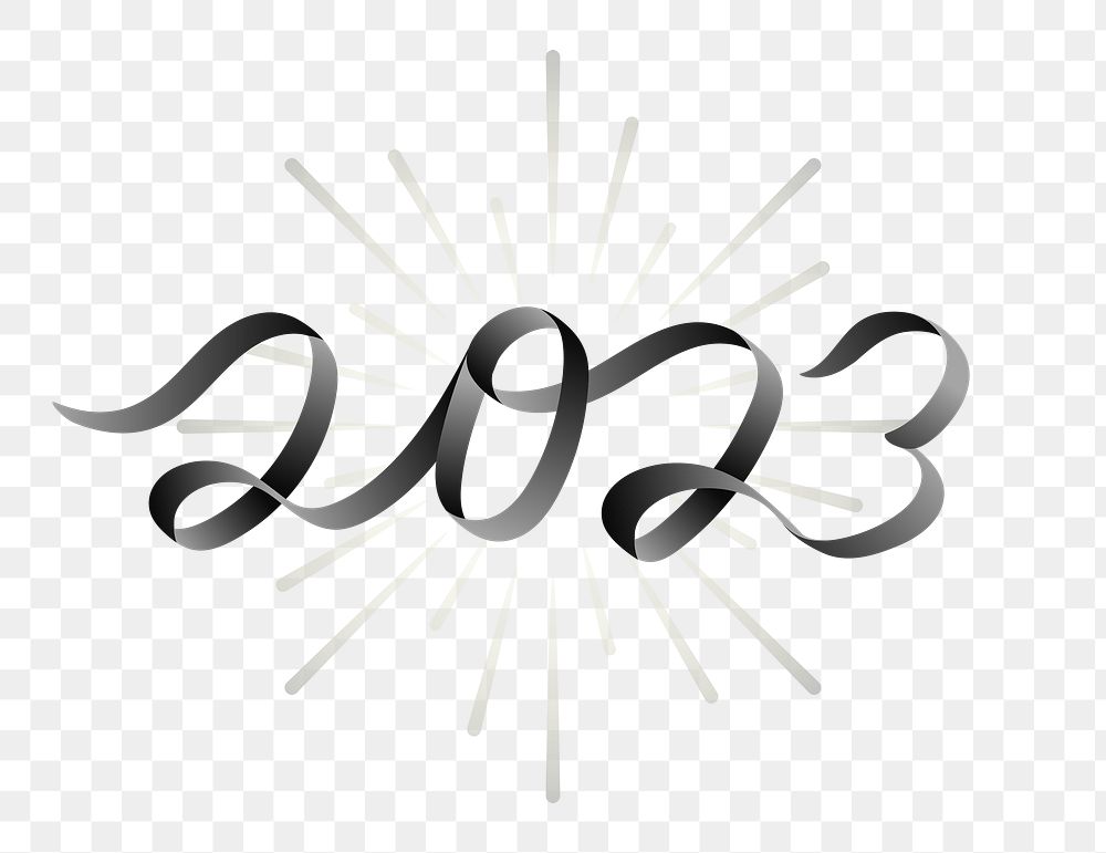 2023 png black cursive lettering | Free PNG Sticker - rawpixel