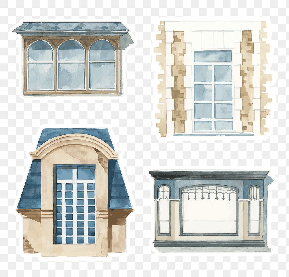 Old window architecture png set | Free PNG - rawpixel