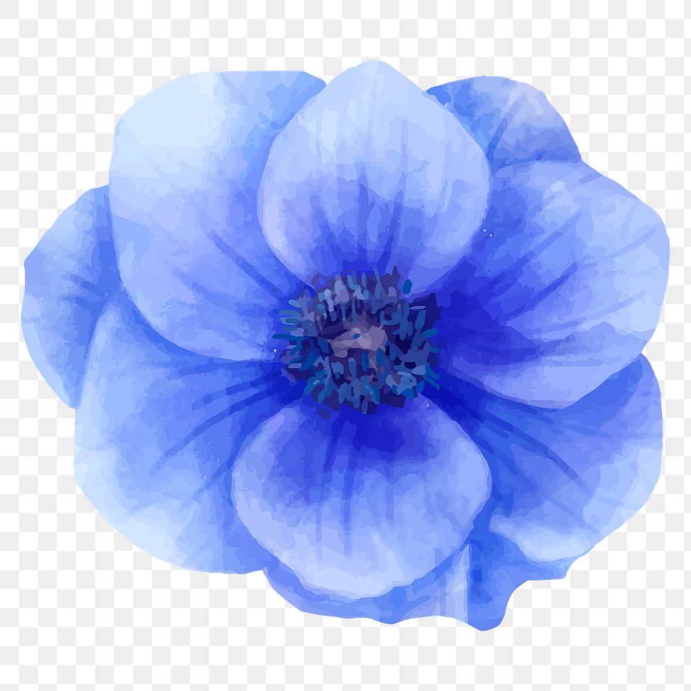 Blue flower sticker png hand | Free PNG Sticker - rawpixel