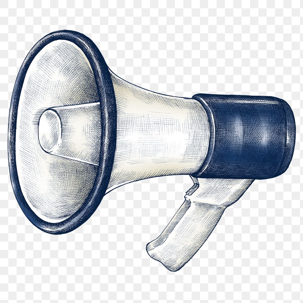 Cartoon blue megaphone vintage png | Premium PNG Sticker - rawpixel