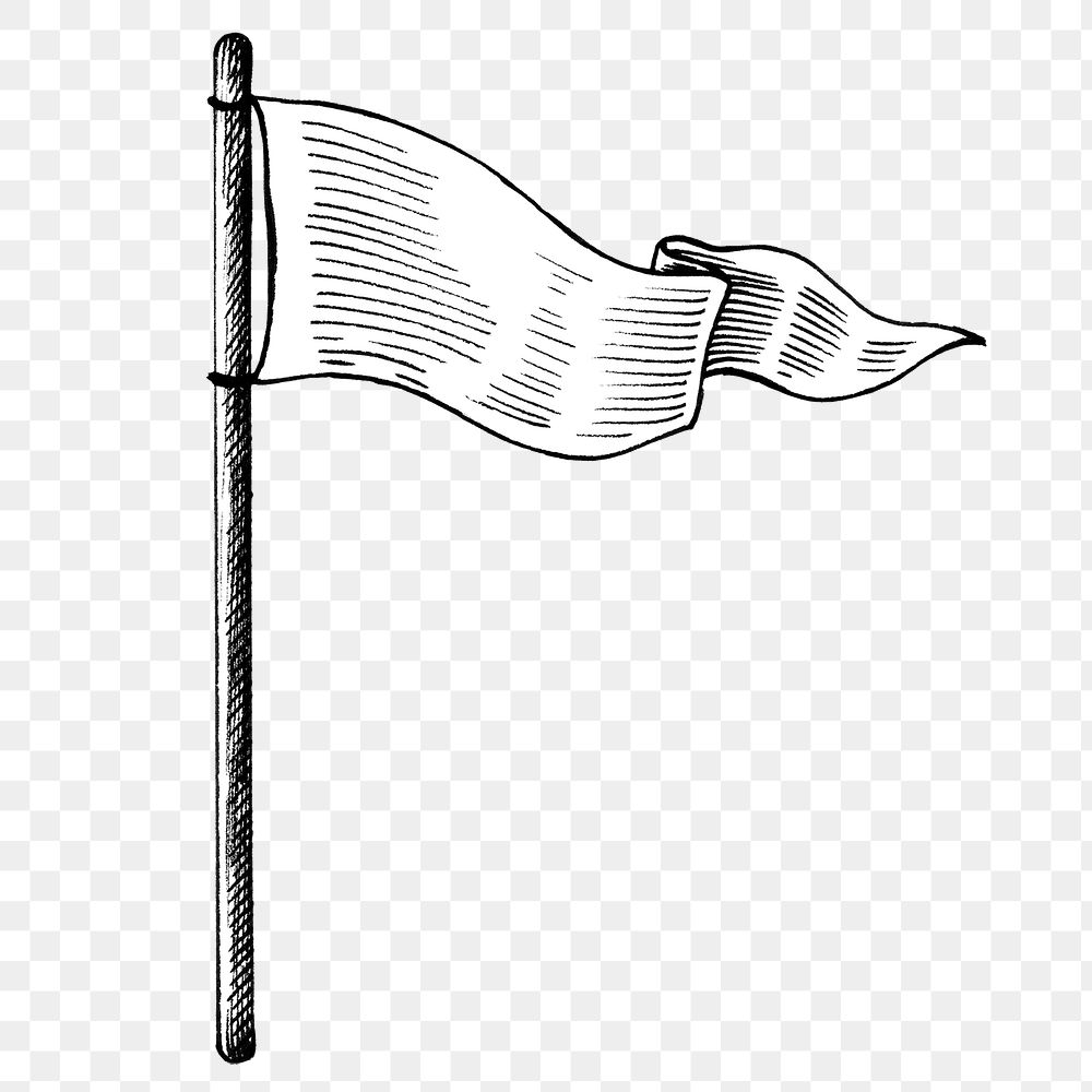 Hand drawn white flag design | Premium PNG Sticker - rawpixel