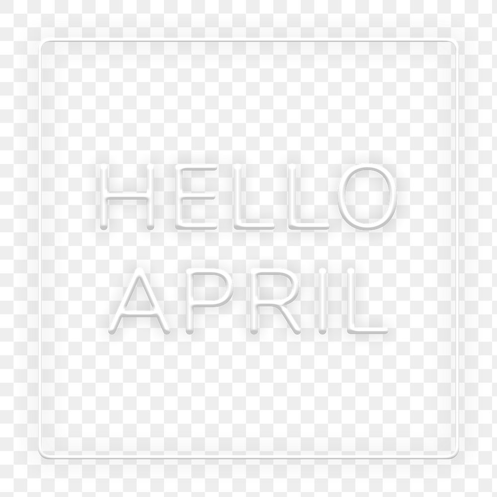Neon frame Hello April png | Premium PNG - rawpixel