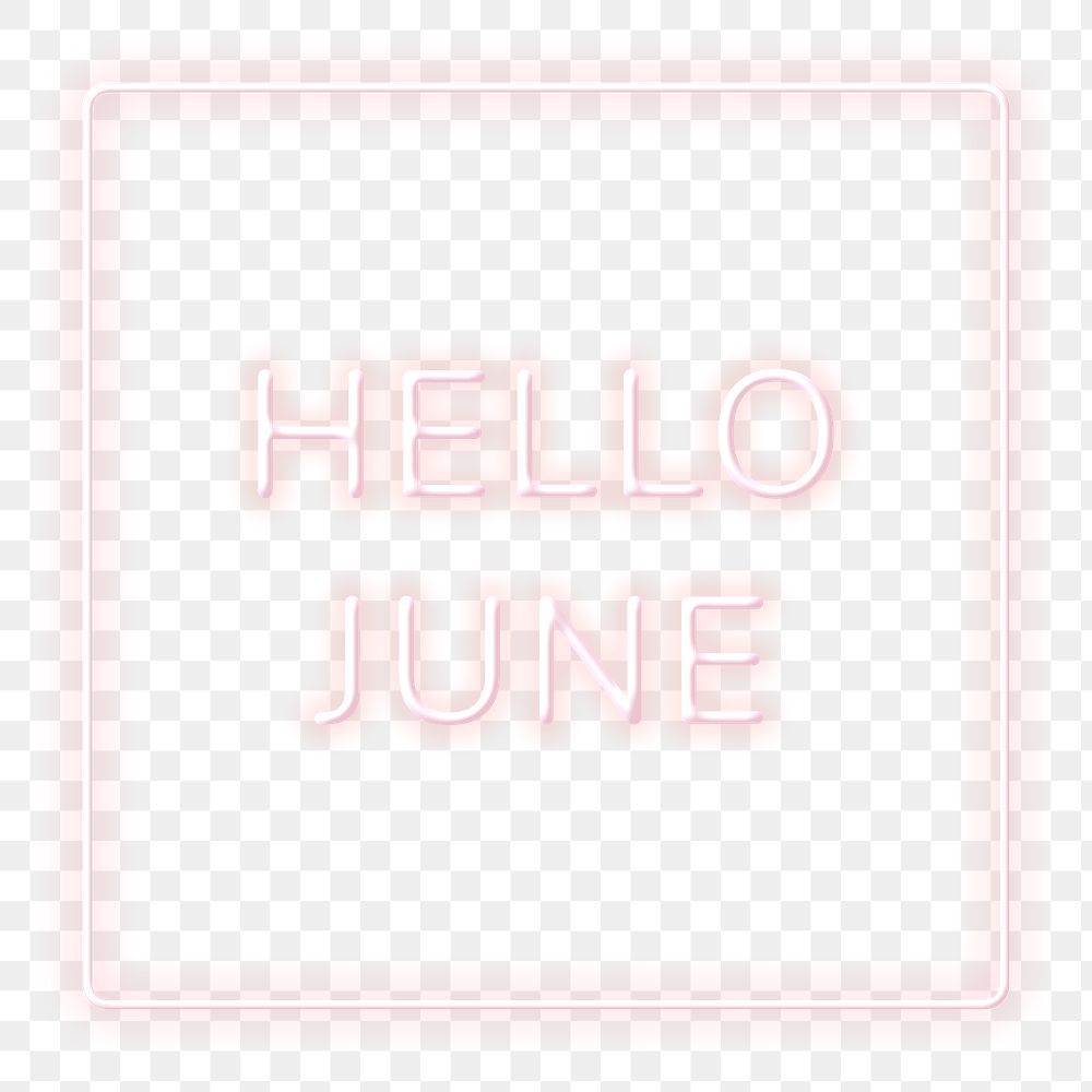 Frame Hello June png neon | Premium PNG - rawpixel