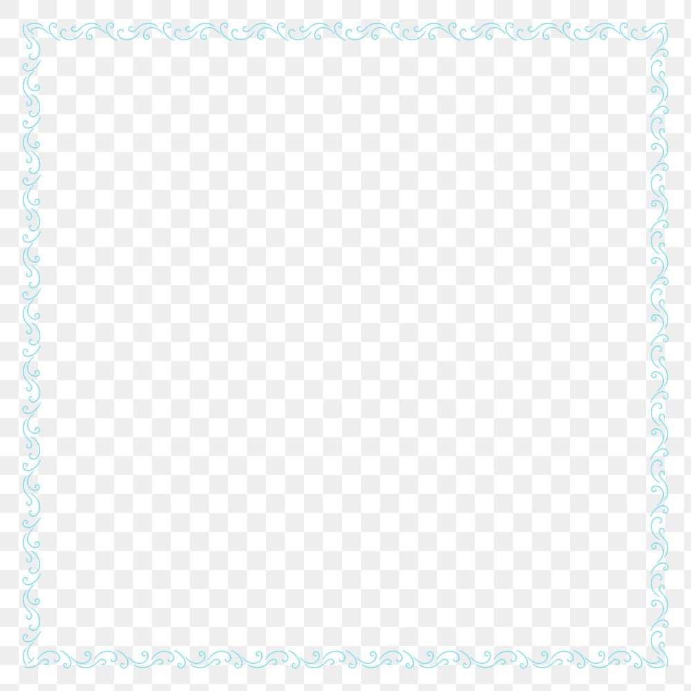 Turquoise ornamental frame design element | Premium PNG - rawpixel