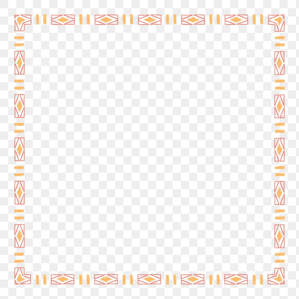 Orange ornamental frame design element | Premium PNG - rawpixel