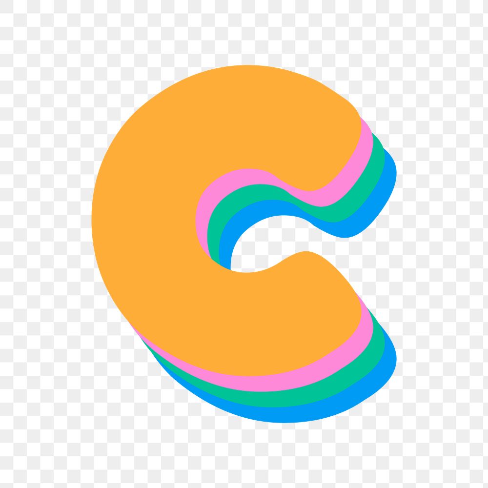 Png colorful c font lettering | Premium PNG Sticker - rawpixel