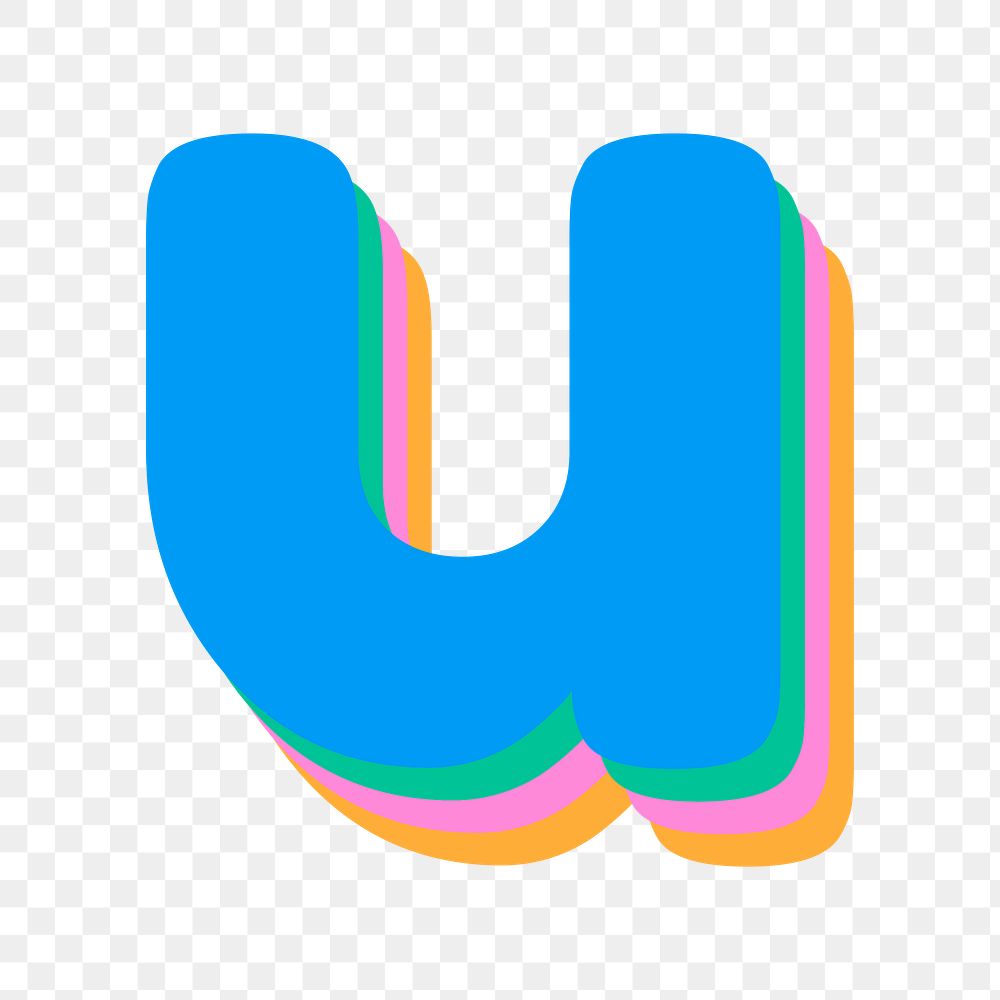 3D u alphabet font png | Premium PNG Sticker - rawpixel