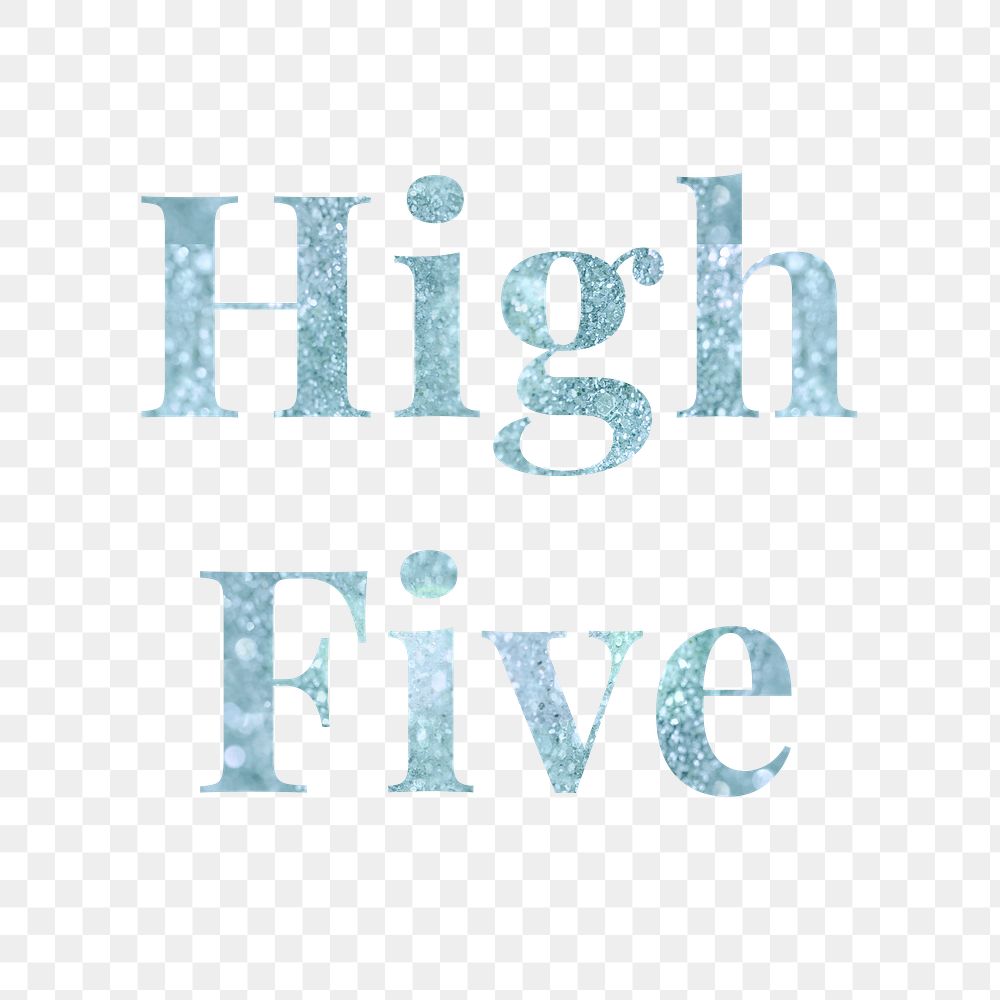Glittery high five light blue | Premium PNG Sticker - rawpixel