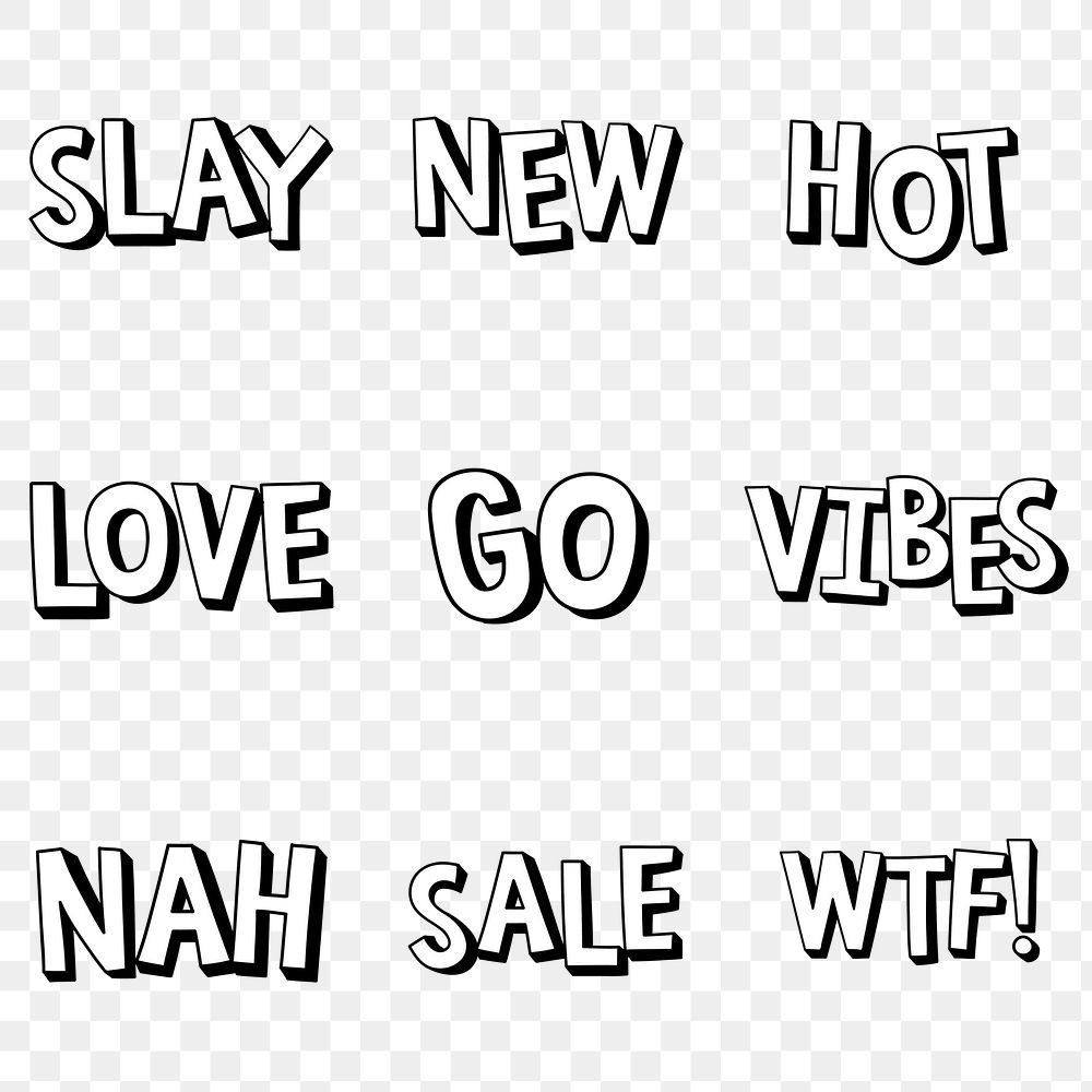 Bold words comic style shadow | Premium PNG - rawpixel