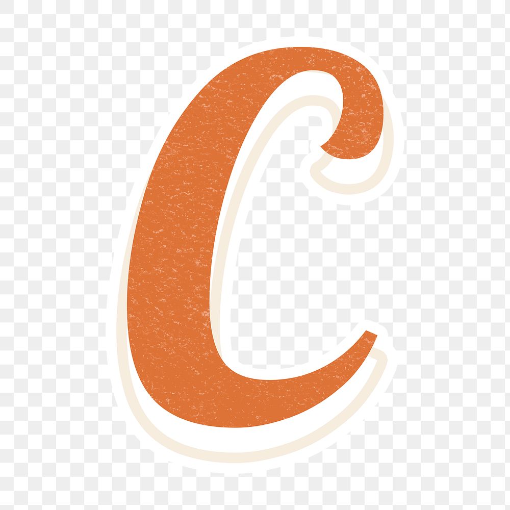 Retro letter C bold typography | Free PNG Sticker - rawpixel