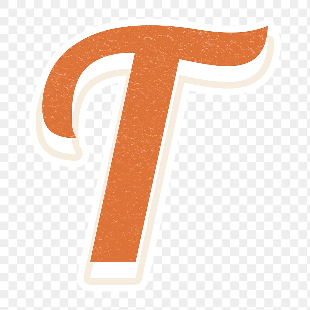 T letter vintage font lettering | Premium PNG Sticker - rawpixel