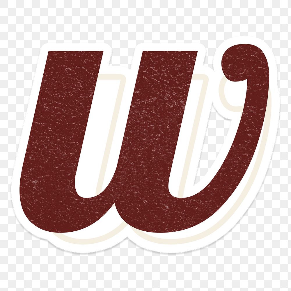 Letter W abc calligraphy handwriting | Premium PNG Sticker - rawpixel