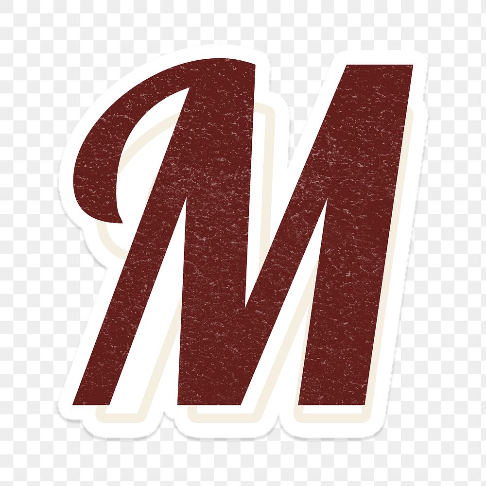 Letter M cursive stylish vintage | Premium PNG Sticker - rawpixel