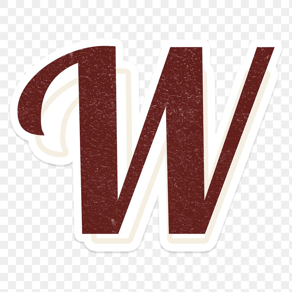 Letter W cursive stylish vintage | Premium PNG Sticker - rawpixel