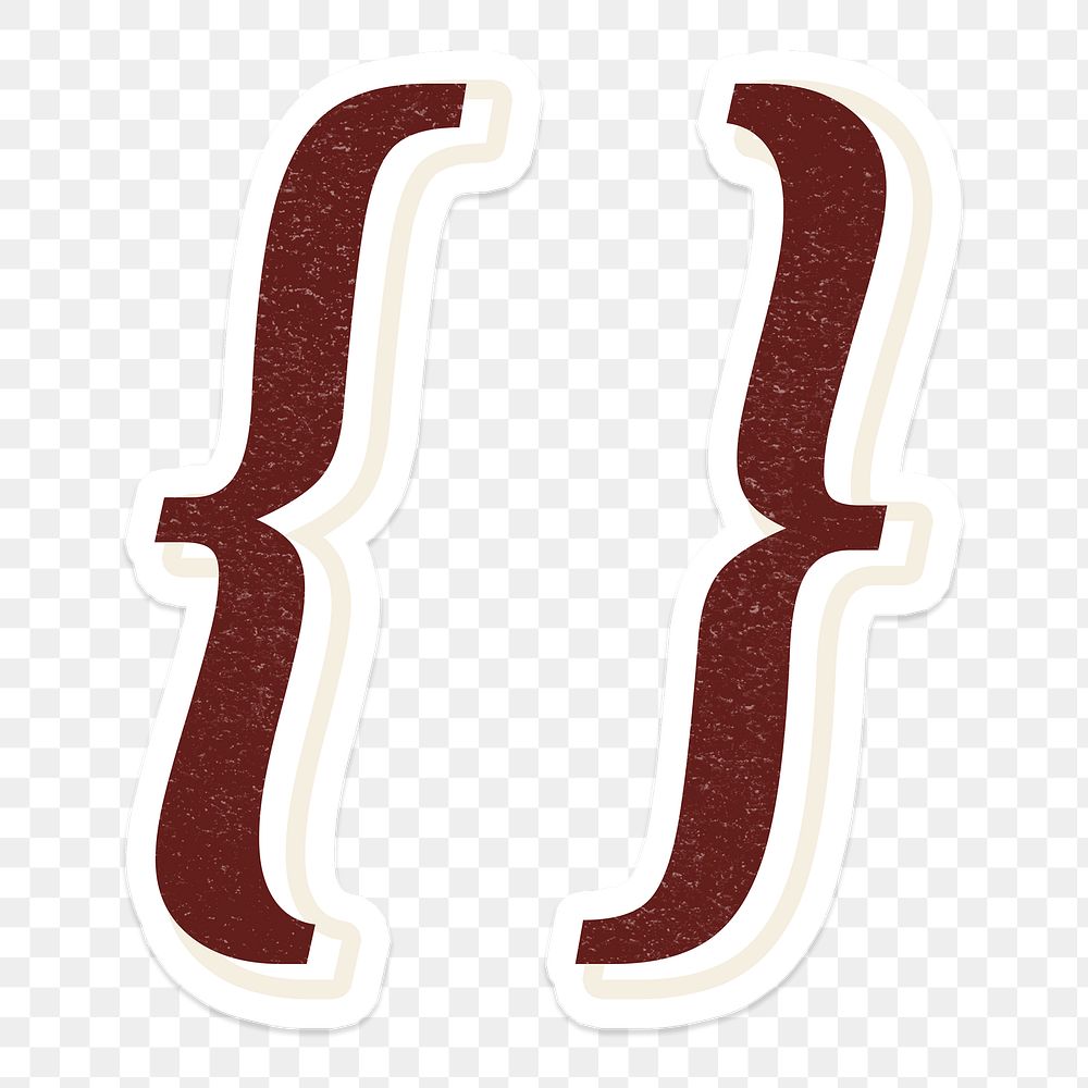 Bracket sign png cursive lettering | Premium PNG Sticker - rawpixel