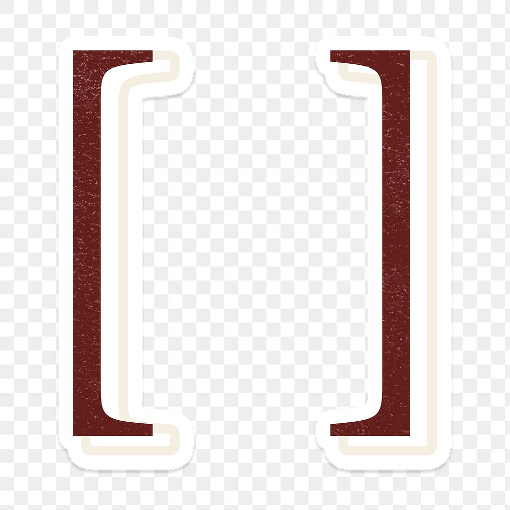 Bracket sign png cursive lettering | Premium PNG Sticker - rawpixel