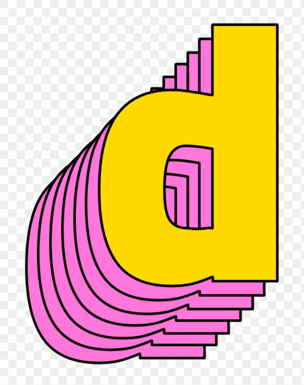 Letter d layered lowercase png | Premium PNG Sticker - rawpixel