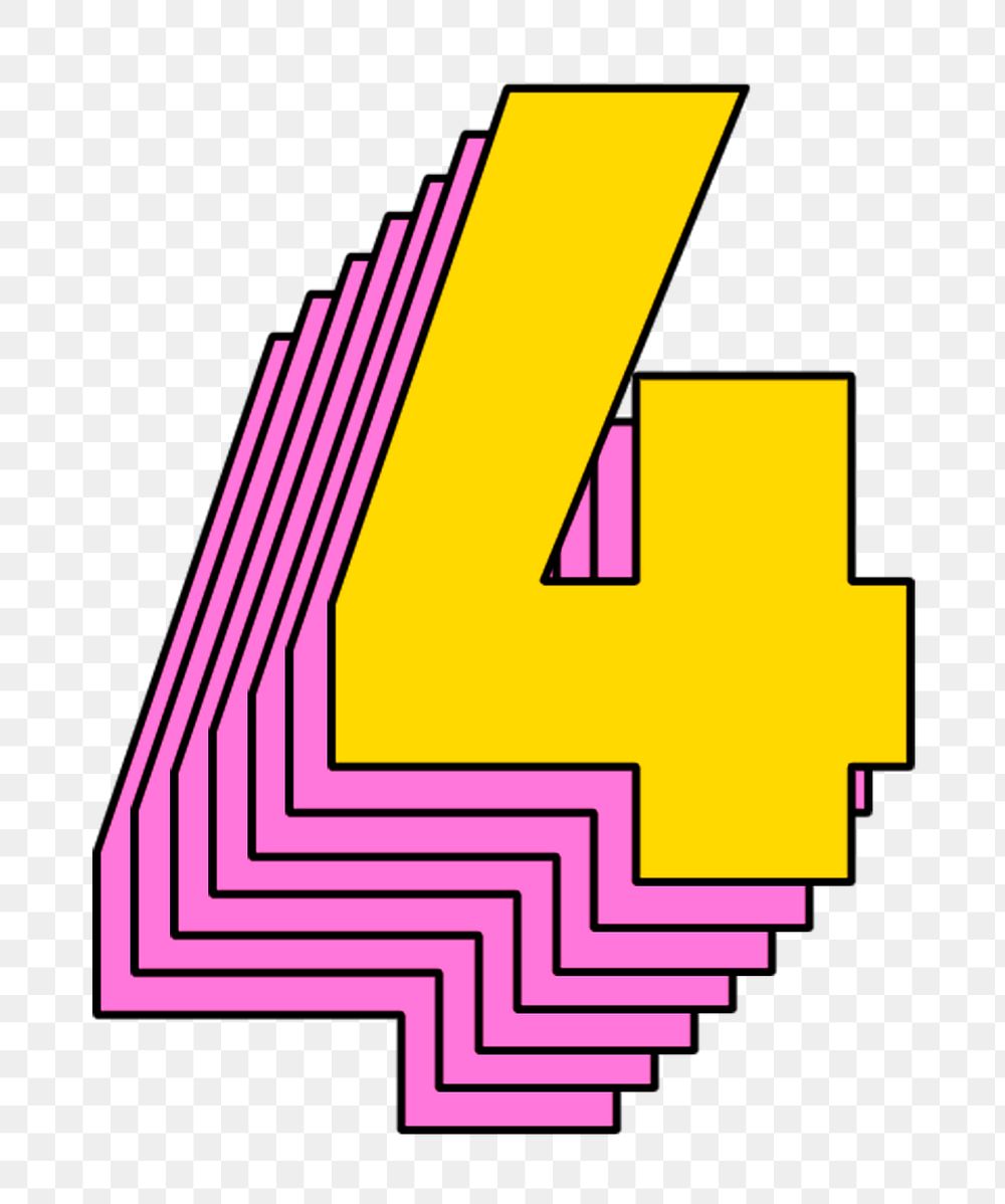 Transparent 3d number four layered | Free PNG Sticker - rawpixel