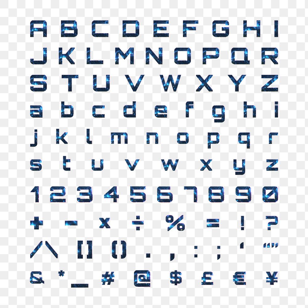 Galaxy alphabet number symbol png | Premium PNG - rawpixel