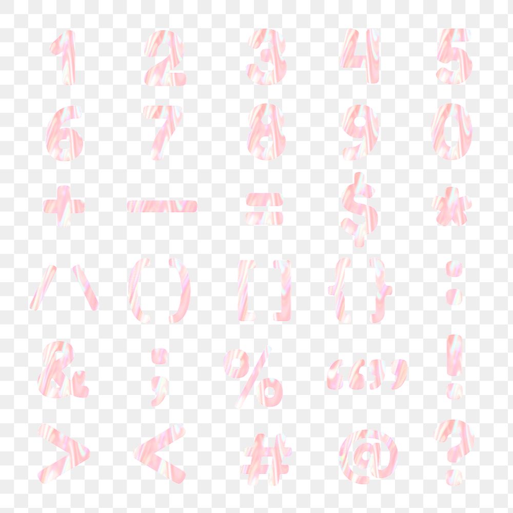 Holographic numbers symbols png sticker | Premium PNG - rawpixel
