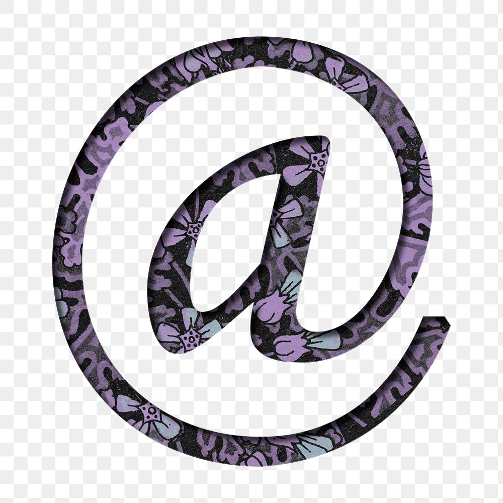 At sign floral png punctuation | Free PNG Sticker - rawpixel