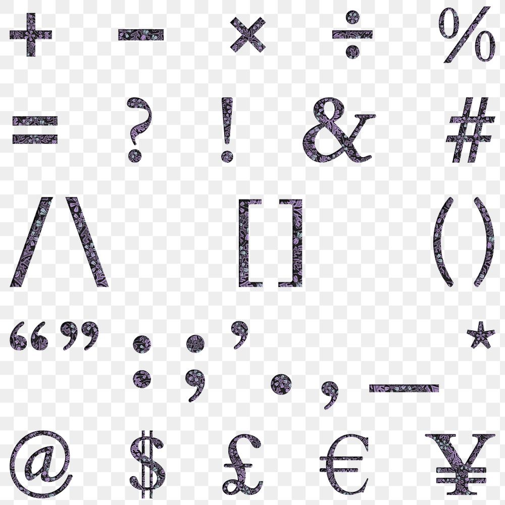 Purple floral png sign symbol | Premium PNG - rawpixel