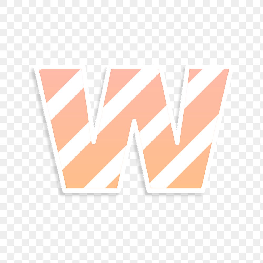 Png letter w striped font | Free PNG Sticker - rawpixel