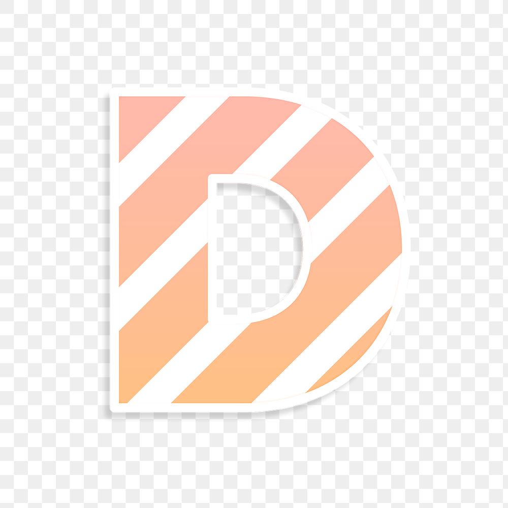 Png letter d striped font | Premium PNG Sticker - rawpixel