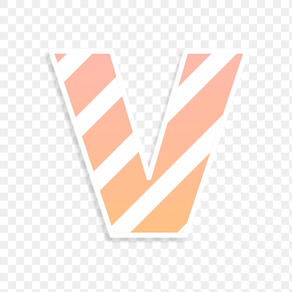 Png letter v striped font | Free PNG Sticker - rawpixel