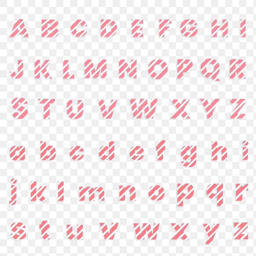 Pink candy cane striped alphabet | Premium PNG - rawpixel