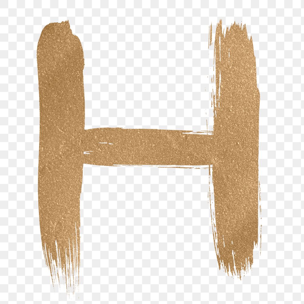 Painted gold h letter png | Premium PNG Sticker - rawpixel