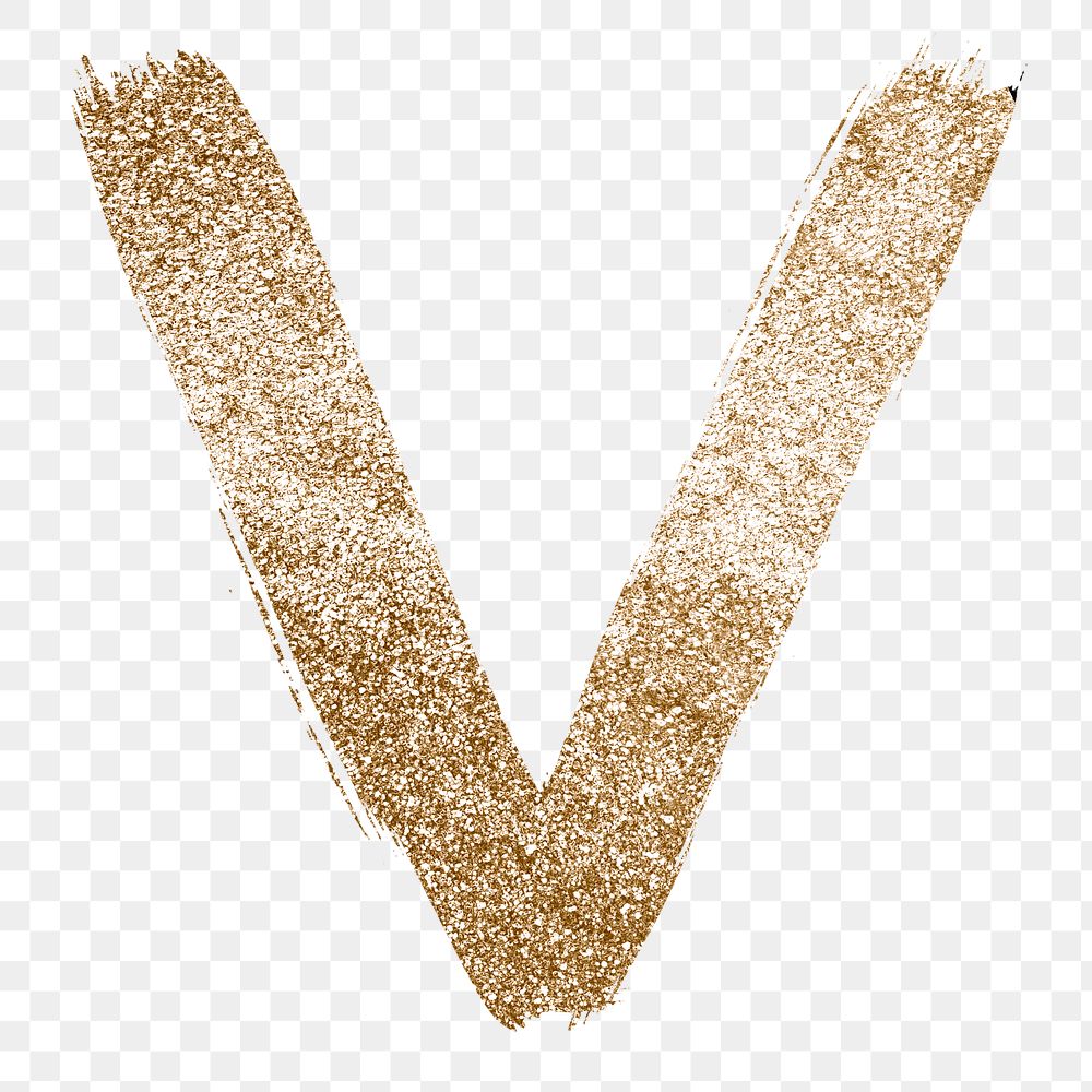 Gold v letter glitter png | Premium PNG Sticker - rawpixel
