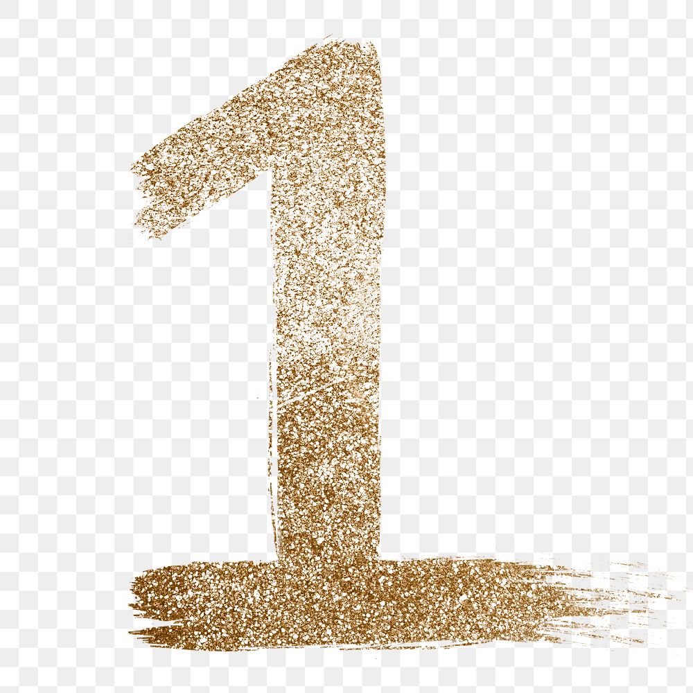 Transparent glitter number 1 gold | Premium PNG Sticker - rawpixel