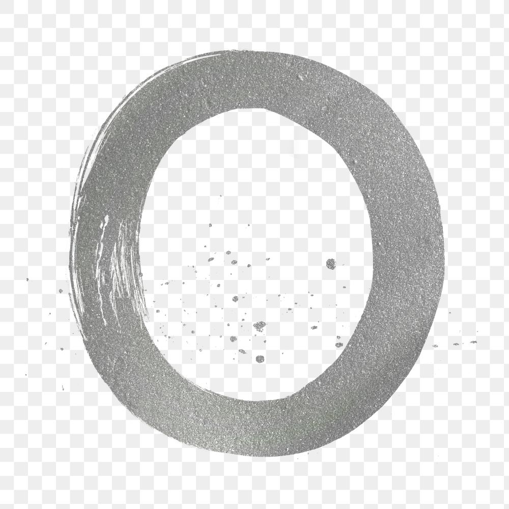 Transparent letter o silver brush | Free PNG Sticker - rawpixel